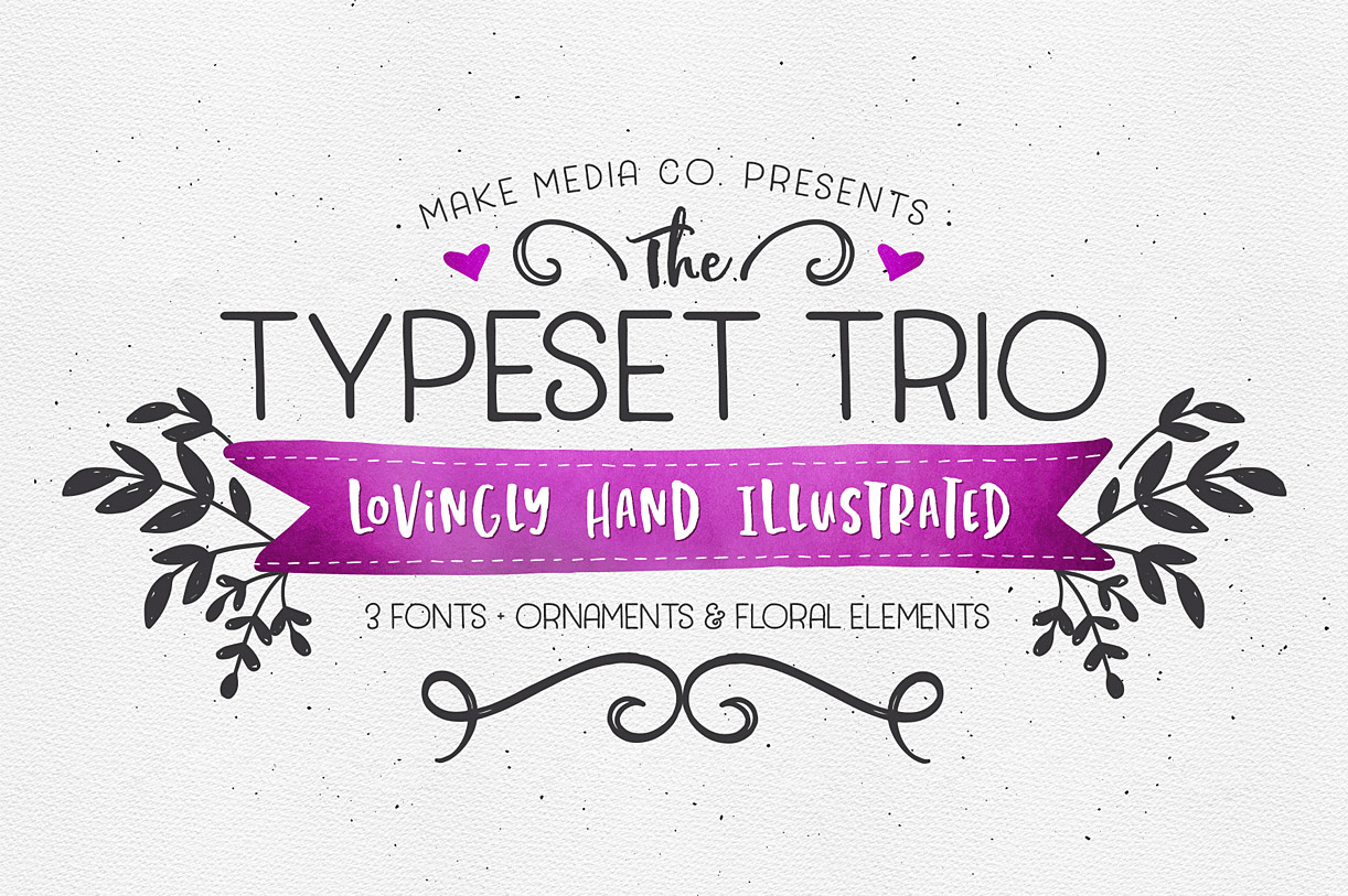 TypeSet Trio Font Family by Callie Rian & Co | Font Bros