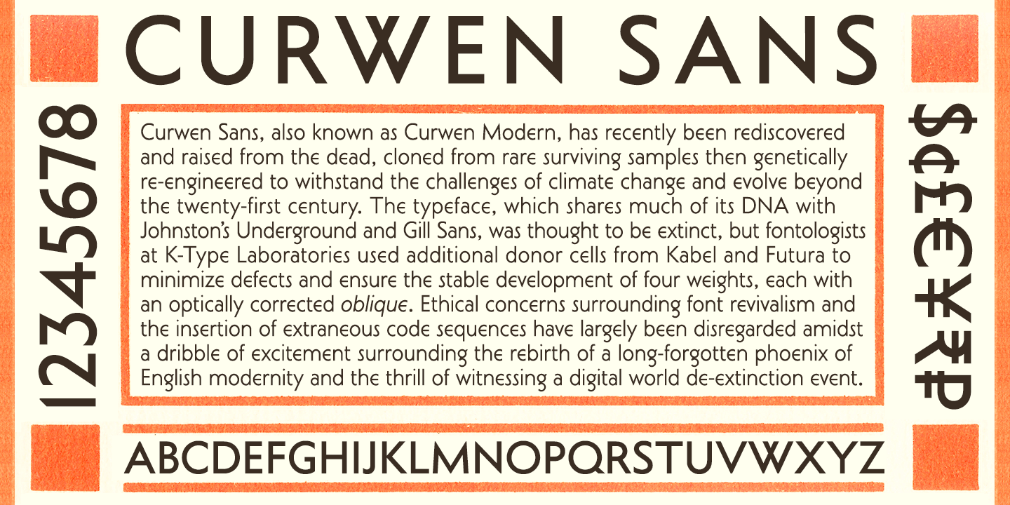 Curwen Sans Font Family by K-Type | Font Bros