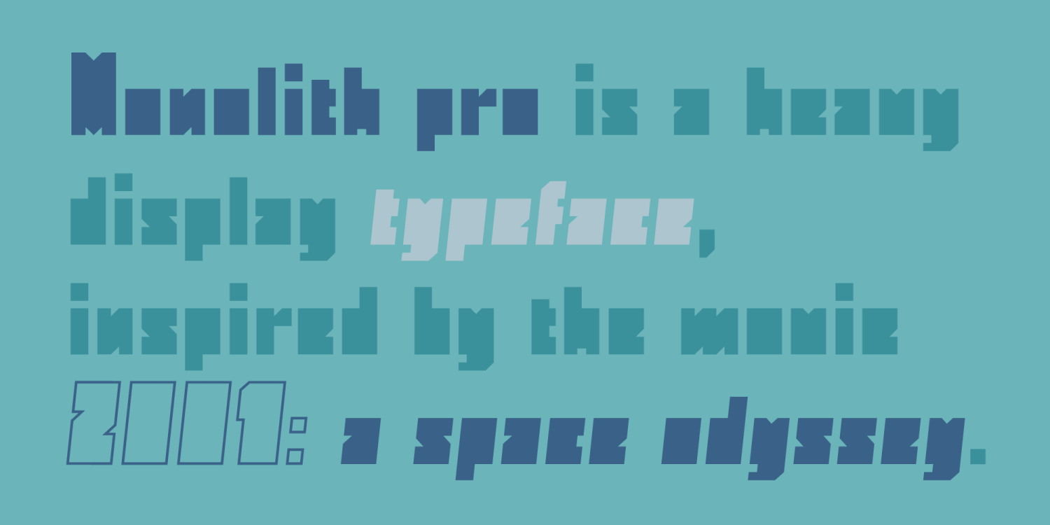 Monolith Pro Font Family by Gravitype | Font Bros