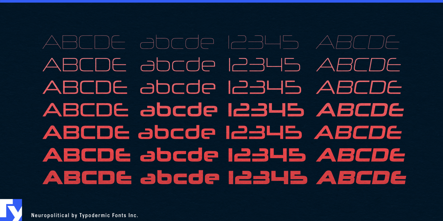 Neuropolitical Font Family by Typodermic | Font Bros
