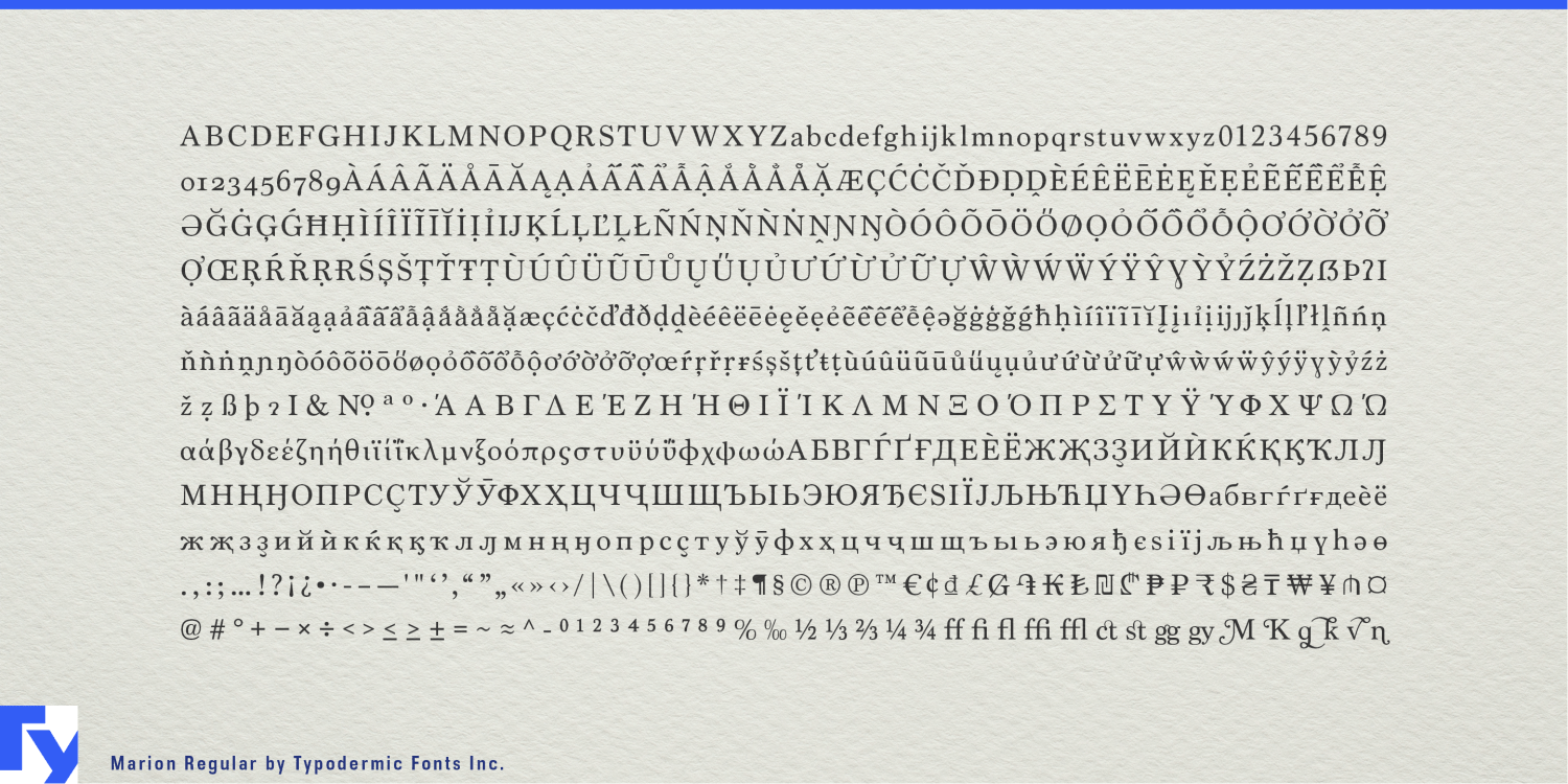 Marion Font Family by Typodermic | Font Bros