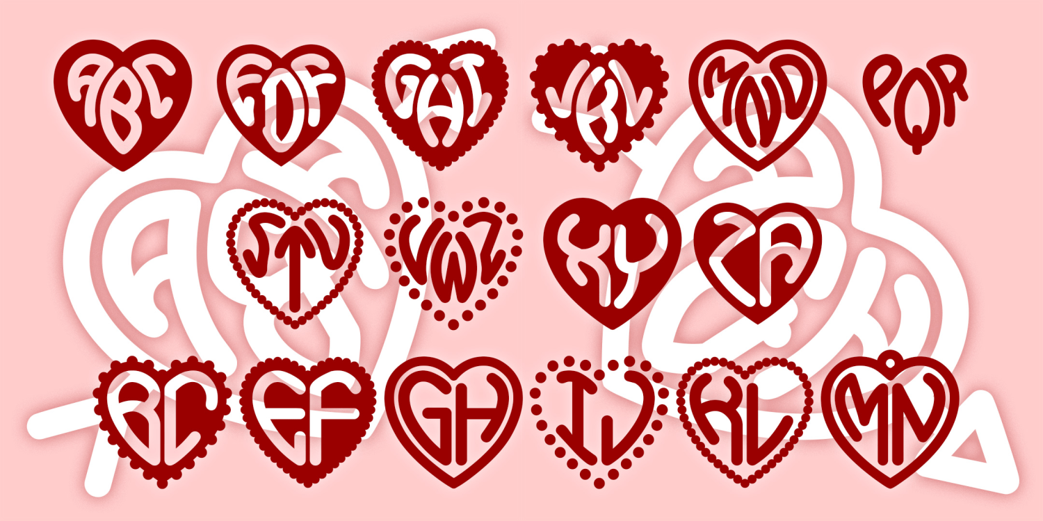Heart Monograms Font Family by Harold's Fonts | Font Bros