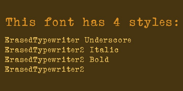 Erased Typewriter 2 Font Family by Intellecta Design | Font Bros