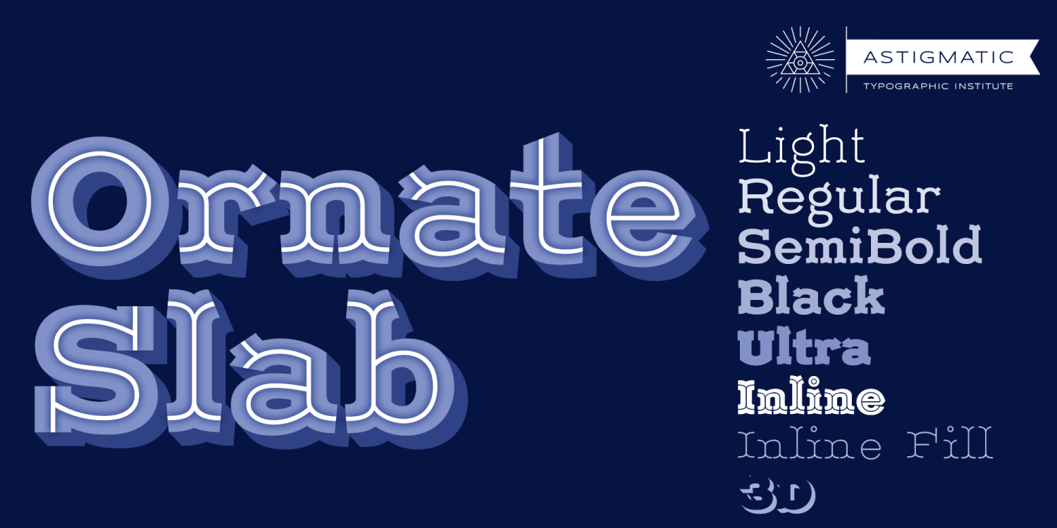 Ornate Slab Font Family by Astigmatic One Eye | Font Bros